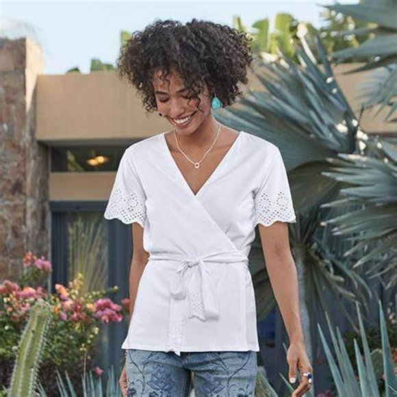 Sundance | Tops | Sundance White Summer Breeze Wrap Top Size M | Poshmark
